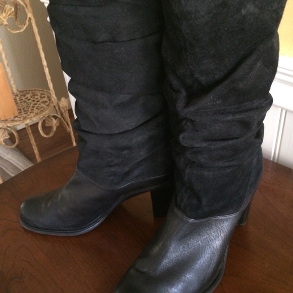 Markon | Shoes | Markon Womens 85m Black Leather Scrunch Boots | Poshmark